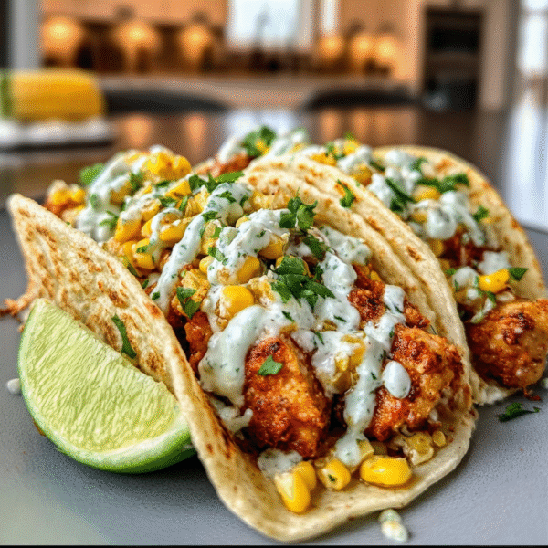 Crispy Fried Chicken Street Corn Tacos with Jalapeño Ranch ...