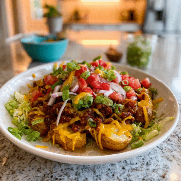 Irresistible Delicious Loaded Potato Taco Bowl Recipe - easyclassicrecipes